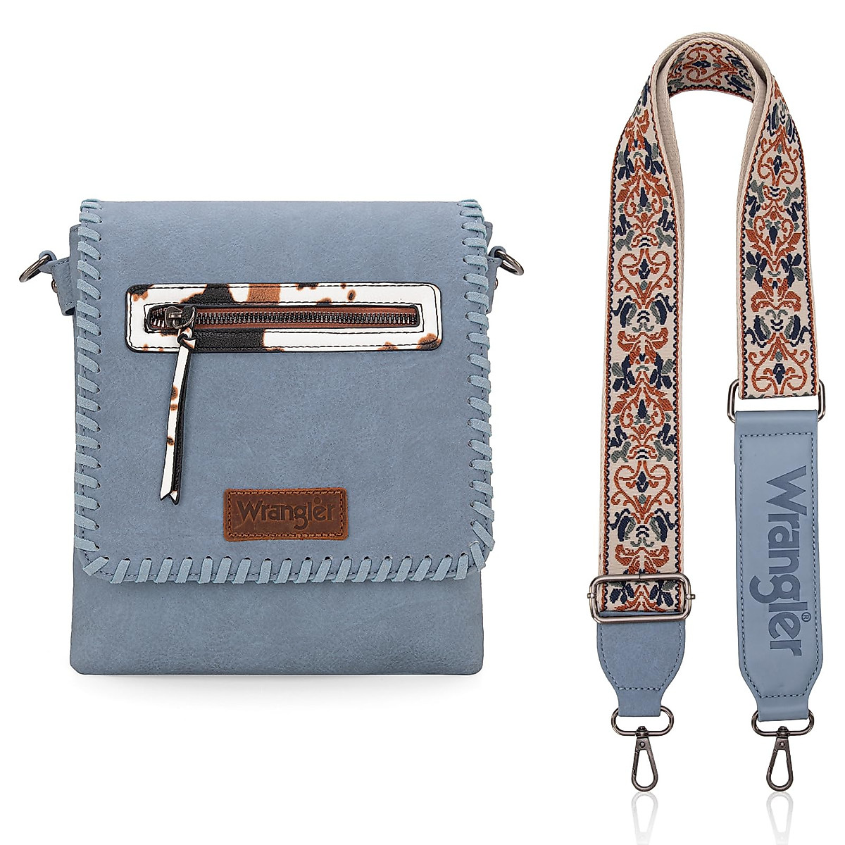 Wrangler Crossbody Bags for Women Satchel Purse Medium Shoulder Handbags with Detachable Guitar Straps,WG72-9360PK