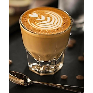 Necessia Heat-Treated Tempered Rim Cortado/Espresso/Gibraltar Glasses, Set of 2, 4.5 oz