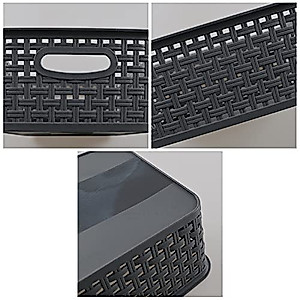 Cand Plastic Storage Baskets/Bins, 4-Pack, Gray