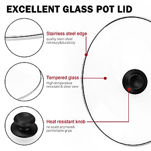Oval Glass Lid 6 Quart Fit for Hamilton Beach 6qt Slow Cooker 33665G, Crock Pot Replacement lid, Slow Cooker Crock pot Lid Replacement Part, 1 Pack