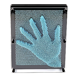 E-FirstFeeling 3D Pin Art Toy Extra Large 10" X 8" Pin Art Board Pin Impression Sculpture Toy for Kids Adults Hand Mold Board Toy - Light Blue