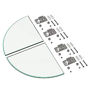 MOGFCT Bathroom Glass Shelf Shower Caddy Shelves with Aluminum Bracket Shampoo Holder Organizer Tempered Triangle Glass 8MM Extra Thick 2 Pack Wall