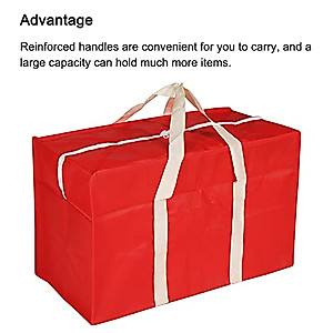 PATIKIL Closet Storage Bags, 19.7'' Length Clothes Blanket Organizer Foldable Bag with Carrying Handles for Bedding Clothing, Red