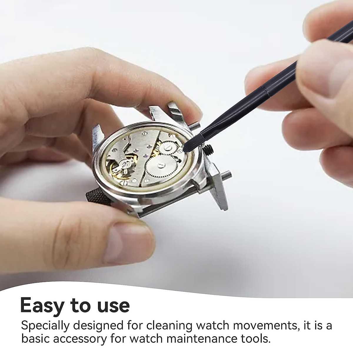 Watch Cleaning Brush Set, Jewelry Cleaning Kit Watch Pin Removal Tool, Wristwatch Movement Small Part Cleaning Tool with Box, Small Part Cleaning Soft Brushes Set