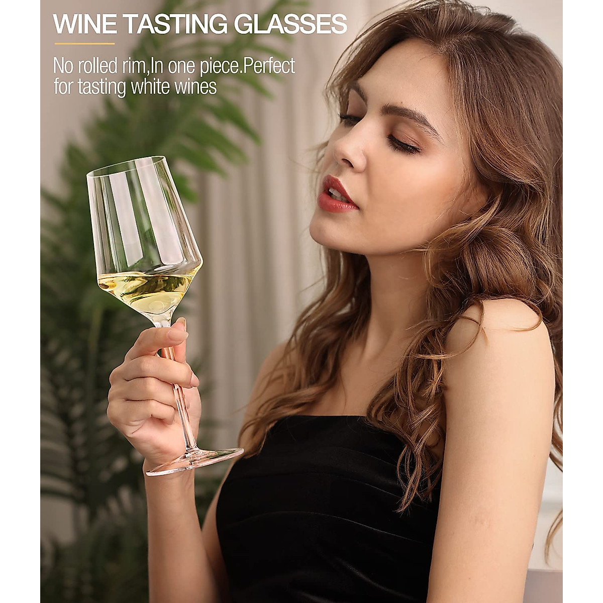 White&Red Wine Glasses Set of 4- Modern Crystal Hand Blown Wine Glass-Thin Rim,Long Stem,Perfect for Red or White,Daily Use,Unique Wedding Anniversary or Birthday Gift