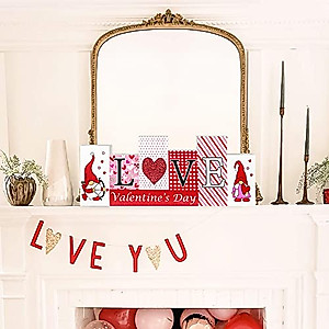 Reversible Valentine's Day/St. Patrick’s Day Decorations Wooden Sign, Double-Sided Valentines & St. Patrick’s Day Theme Farmhouse Table Centerpiece Decor Indoor for Home Mantle Shelf Tiered Tray Decor