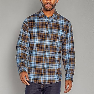 Eddie Bauer Bristol Men's Flannel Shirt - Deep Denim Plaid Small