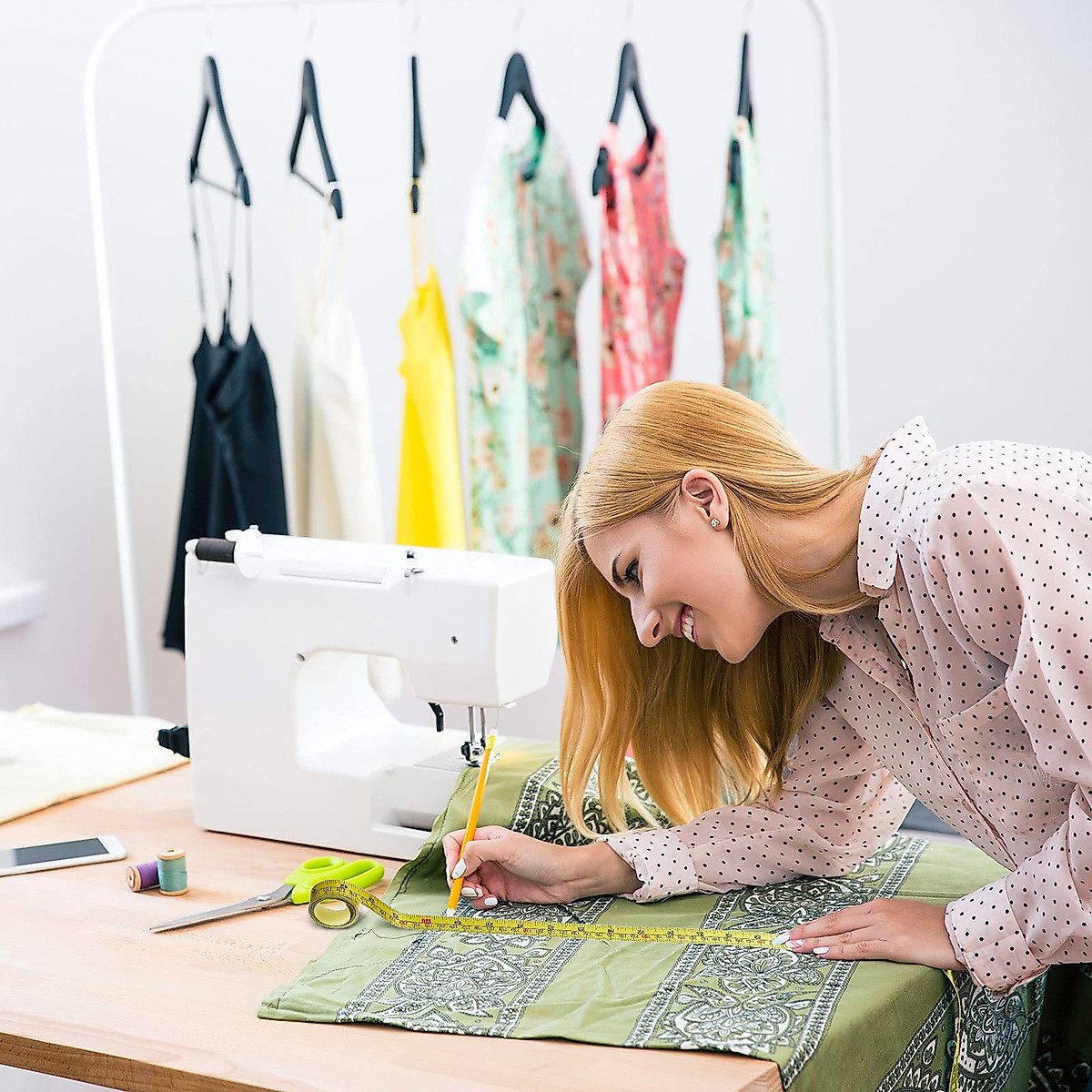 4 Size Workbench Ruler Adhesive Backed Tape Measure Waterproof Sticky Measuring Tape in 60 Inches/ 152 cm, 24 Inches/ 61 cm, 12 Inches/ 30 cm, 40 Inches/ 101 cm Ruler for Work