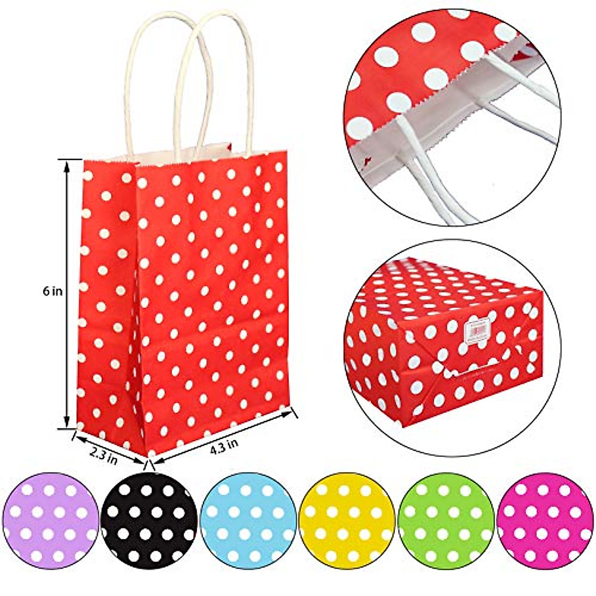 ADIDO EVA 25 PCS Gift Bags Mini Black Paper Bags with Handles for Party Supplies (6 x 4.3 x 2.3 In)