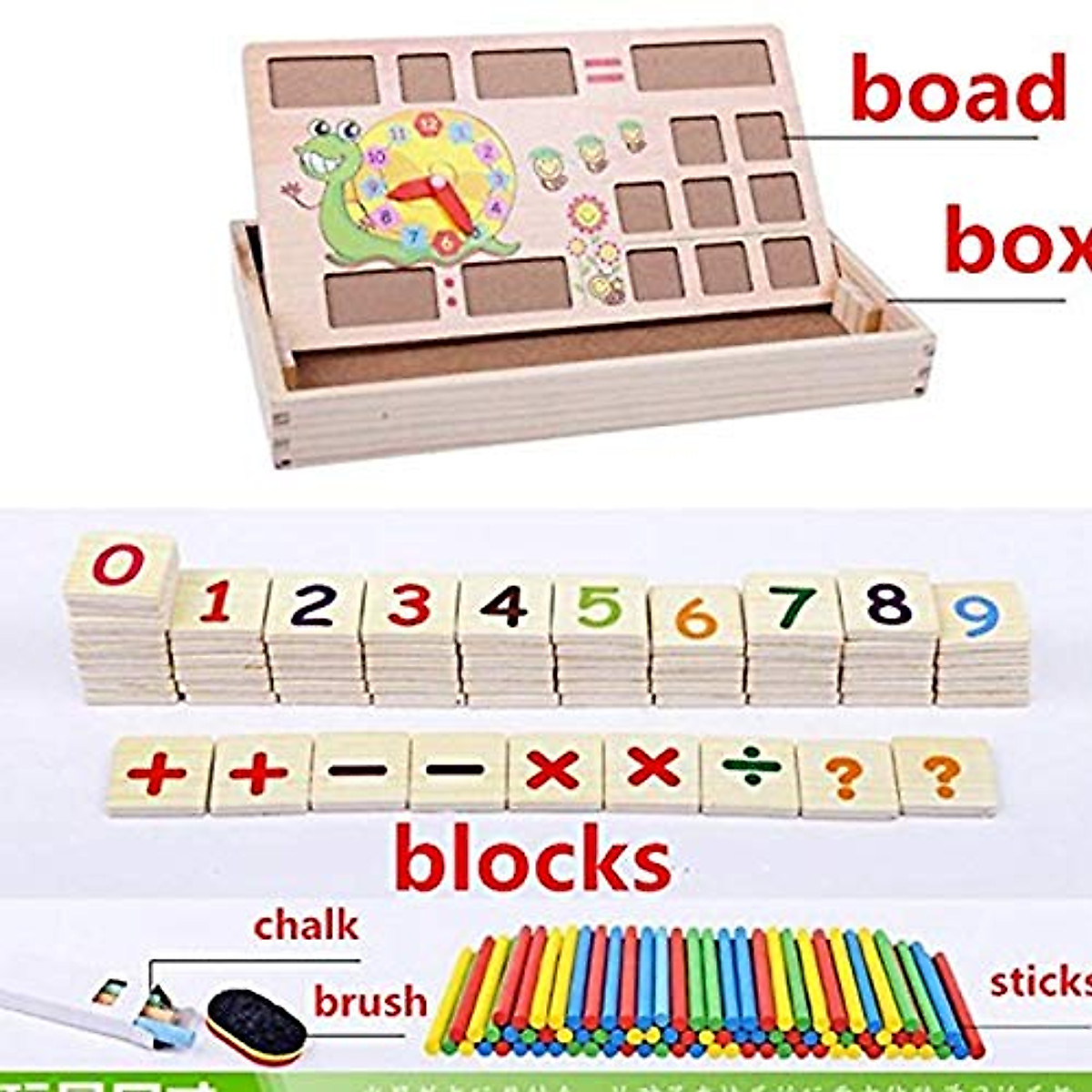 DANNI Montessori Baby Math Teaching Aids Multifunctional Math Operation and Drawing Box Learning Preschool Early Childhood Educational Toys