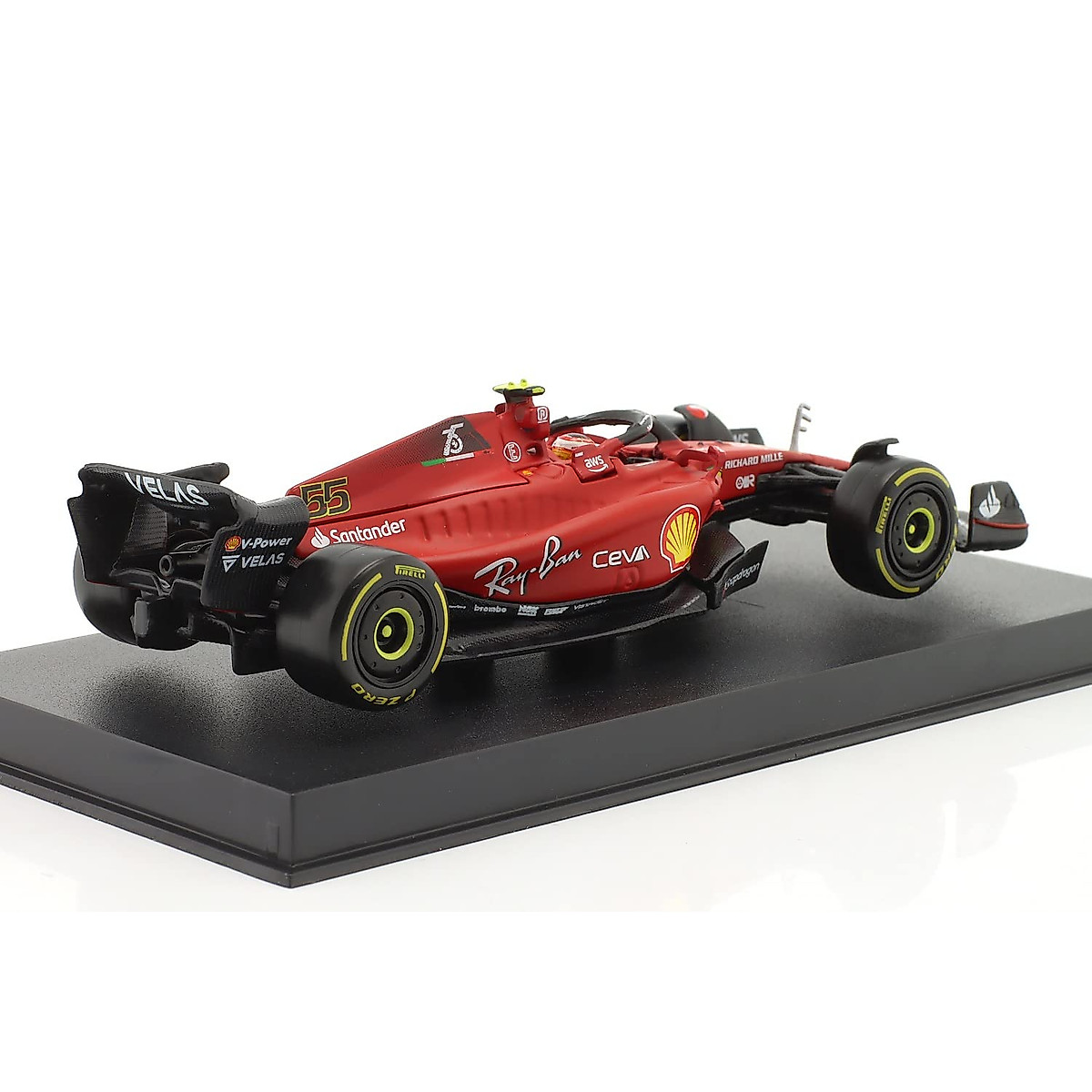 Bburago - 1/43 Scale Model Compatible with Ferrari Replica Miniature Compatible with Scuderia F1-75 # 55 Compatible with Carlos Sainz Replica Model 2022 Racing