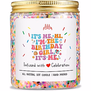 Music Lover Birthday Scented Candle with Lavender Scent -Birthtay Merch Gifts with I'm The Birthday Girl for Party Decorations, Handcrafted, Long-Lasting Candle for Mother's Day Nurse Graduation Gift