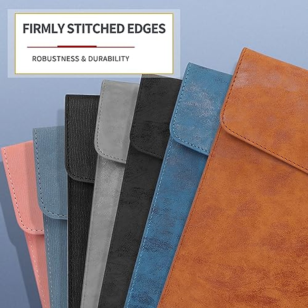 Toplive Document File Folder, Waterproof Thin PU Leather A4 Envelope Folder File Document Organizer Storage Case, Filing Envelope Folder with Magnetic Closure, Blue