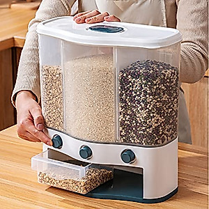 Veemoon 1pc Rice Bucket Plastic to Go Containers Plastic Containers for Food Spaghetti Container Grain Sealing Can Rice Cereal Multifunctional Sealing Can Whole Grains Storage Tank Pp