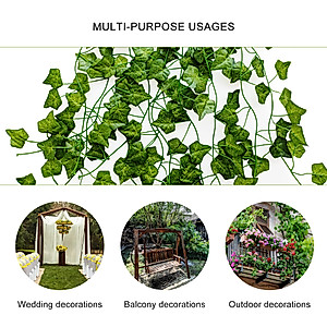24pcs 168Ft Fake Vines Ivy Leaves Artificial Ivy Garland Greenery Hanging Plants for Wedding Garden Home Office Dorm Wall Decor