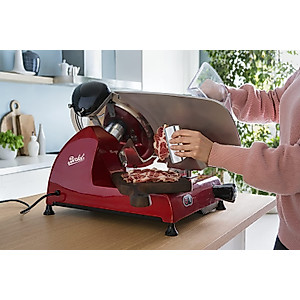 Berkel Red Line 250 Electric Food Slicer, Red, 10 inch Blade, Adjustable Thickness, Kitchen Appliance for Home Use