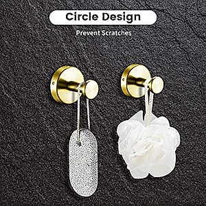 Chihod Bathroom Hardware Set: Brushed Gold Towel Bar - Stainless Steel Toilet Paper Holder - Oval Towel Ring - Robe Towel Hooks - Wall Mounted Towel Rack Set - 8 Pieces Bathroom Accessory Set