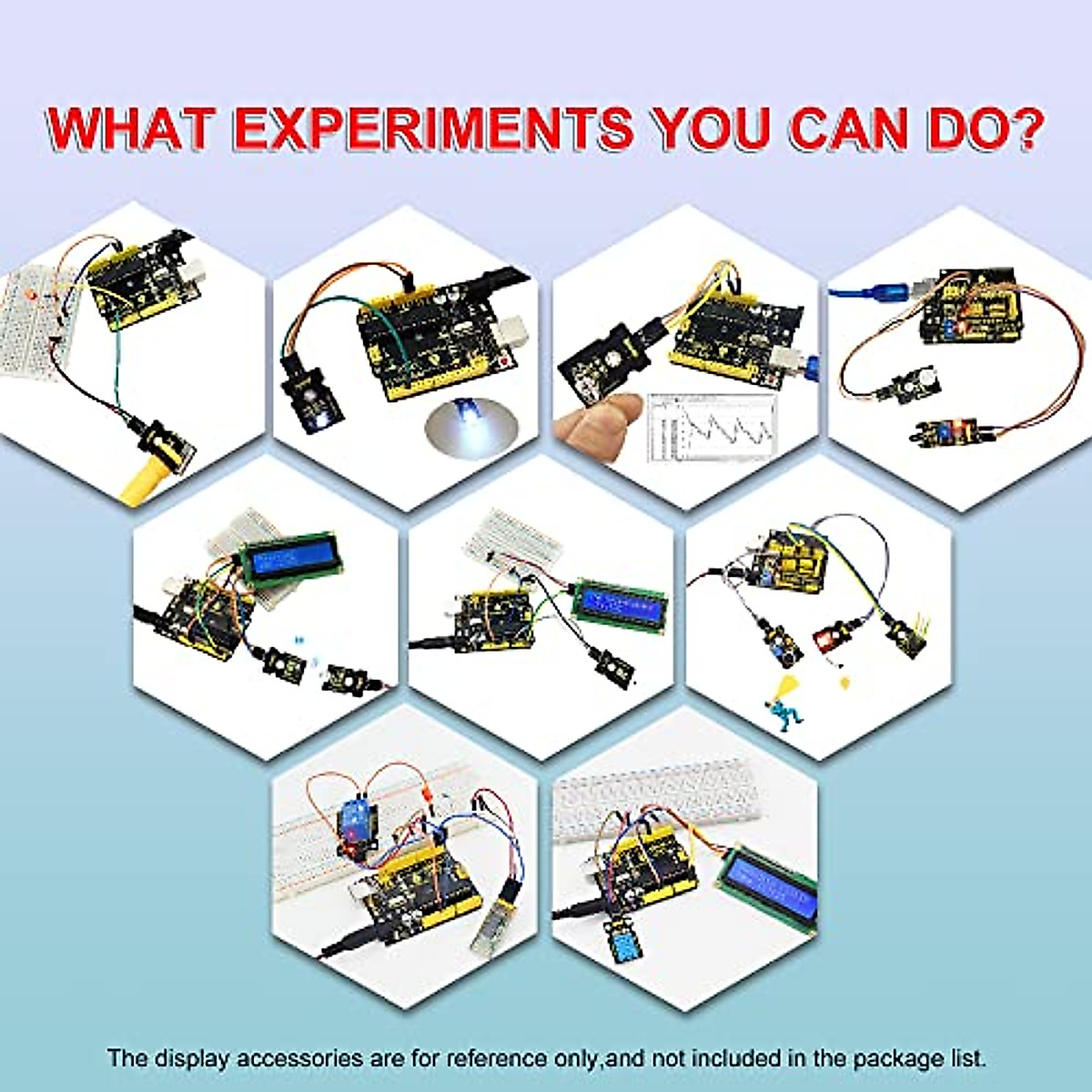 KEYESTUDIO 48 Sensors Modules Starter Kit for Arduino with LCD, 5v Relay, Sound, LED Modules, Servo Motor, Motion, Pressure Sensor, Gas Sensor, etc.Programming for Beginners Adults Learning