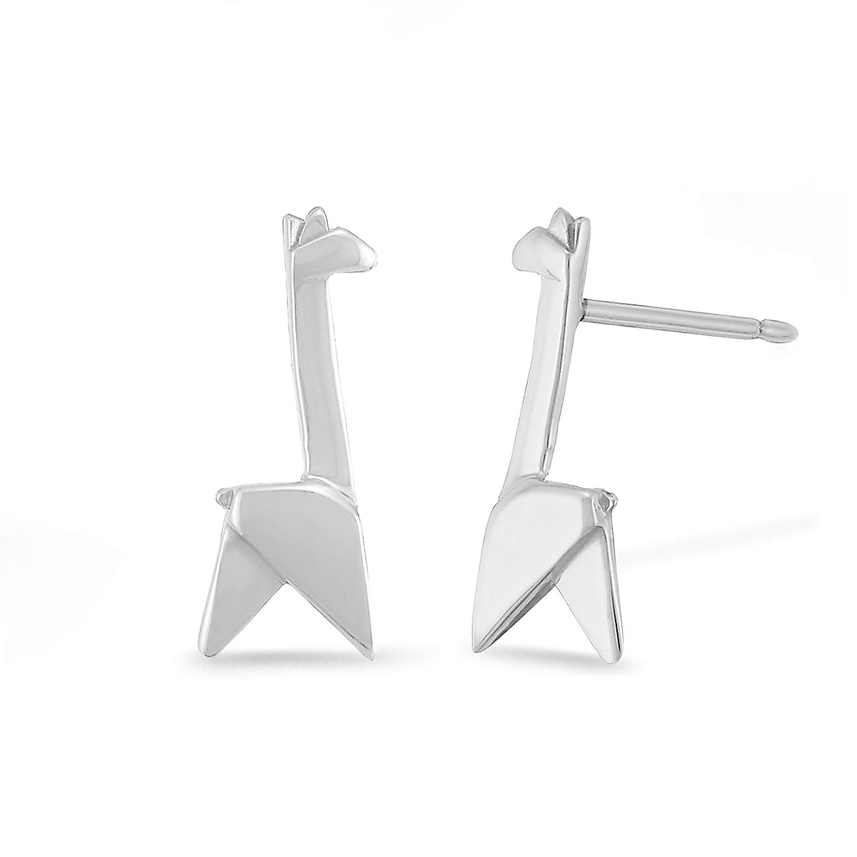 Boma Jewelry Sterling Silver Origami Giraffe Stud Earrings