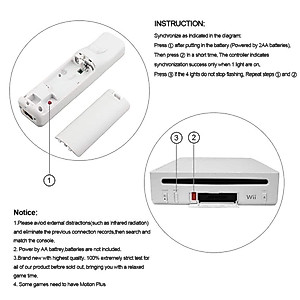 ZeroStory 2 Packs Wireless Controller and Nunchuck for Wii and Wii U Console, Gamepad with Silicone Case and Wrist Strap (Black and White)