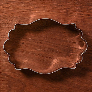 LILIAO Plaque Cookie Cutter Long Fancy Frame Biscuit Cutter for Wedding - 4.5 x 3 inches - Stainless Steel
