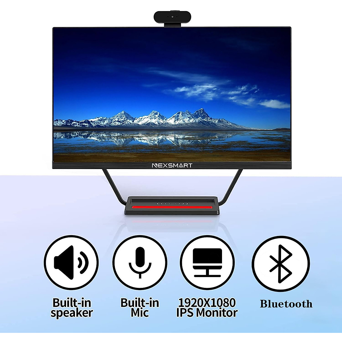 All-in-One PC All-in-one Desktop Computer PC 23.8inch All-in-One PC with Core i7 16GB RAM 512GB SSD, 360°Adjustable Webcam, Charging Panel, All-in-one PC Supporting Dual-Band WiFi, Bluetooth 4.2,Black