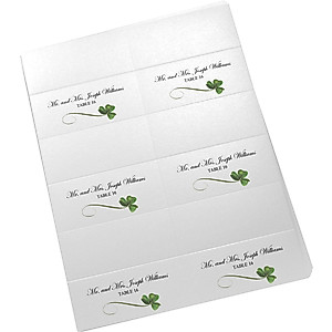Shamrock Printable Place Cards, Set of 60 (10 Sheets), Laser & Inkjet Printers - Wedding, Party, Dinner, and Special Events - Made in the USA
