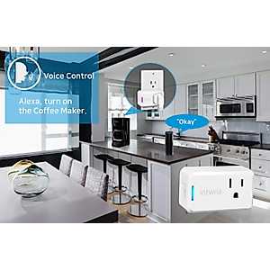 VIEWISE Smart Plug Mini, Wi-Fi Switch Outlet Socket, No Hub Required, Works with Alexa, Control Your Devices from Anywhere, Mini Size, Amazon Echo Voice Control (1 Pack)