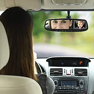 Travel Bug Soft Sided Rear & Forward Facing Safety Mirror for Baby & Toddler - Shatter Resistant - Jumbo Baby Car Mirror