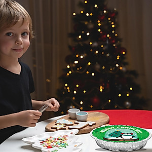 WorldBazaar Christmas Aluminum Food Containers with Lids 36PCS Christmas Disposable Lefover Containers Round Holiday Foil Tins Food Storage Pan Christmas Party Supplies