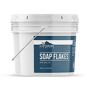 Earthborn Elements Soap Flakes, Homemade Laundry Detergent, Tallow-Based, Unscented (1 Gallon)