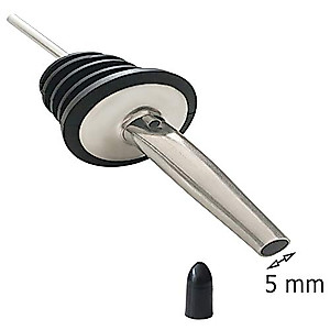 WANBAO 2Pcs Liquor Pourers Stainless Steel oil spouts Bottle Pour Spouts for Oil, Wine, Vinegar and Liquid, With Dust Caps.