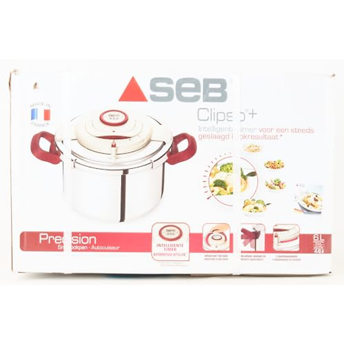Seb Clipso+ Precision Pressure Cooker 6 L Stainless Steel Steamer, Healthy Steamer, Induction, Made in France P4410706