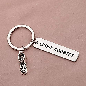 SEIRAA Sister Keychain Running Jewelry Runners Gift Run Shoe Charm Key Chain Inspirational Runner Marathon Gift (Cross Country)