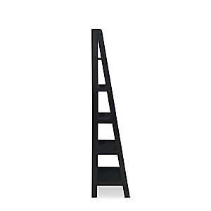 Linon Gleason Modern Classic Black Ladder Bookshelf