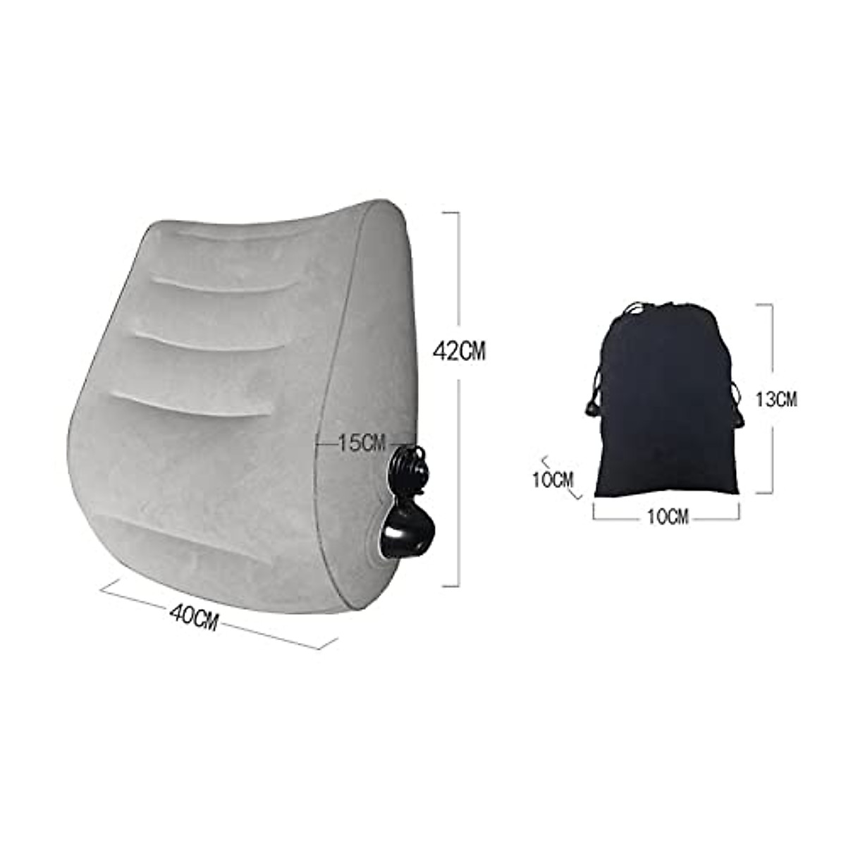 MYRRHE Travel Pillows， Multi-Purpose Push-Type Inflatable Waist Pillow Portable Travel Office PVC Flocking Pillow Leg Cushion Waist Support