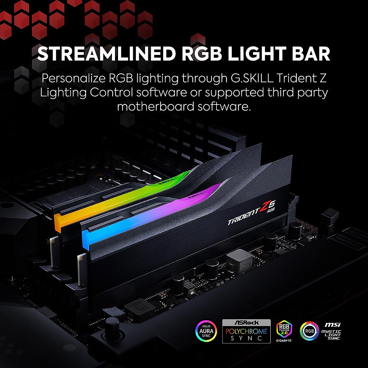 G.SKILL Trident Z5 RGB Series (Intel XMP 3.0) DDR5 RAM 32GB (2x16GB) 6800MT/s CL34-45-45-108 1.40V Desktop Computer Memory UDIMM - Matte Black (F5-6800J3445G16GX2-TZ5RK)