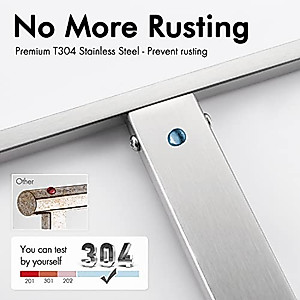 KES Standing Towel Rack 2-Tier Towel Rack Stand with Marble Base for Bathroom Floor, Upgrade Steady Design, SUS 304 Stainless Steel Brushed Finish, BTH217-2