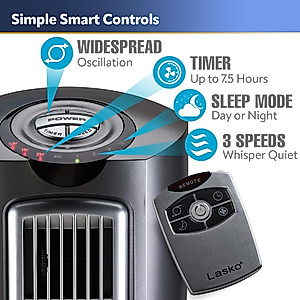 Lasko 2535 52" Oscillating Pedestal Fan, 52 Inch, Silver Gray