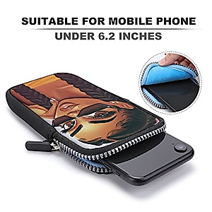 Besbapes Roomy Pockets Phone Shoulder Bag Abstract Black Girl African American Women Art Holder Credit Card Totebag, Water Resistant, Yoga Picnic Bag