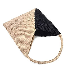 LOE JHCY Straw Bag Large Capacity Raffia Straw Handbags for Women Summer Beach Handmade Weaving Crossbody Bag for Outdoor Vacation