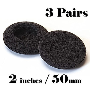 Eeejumpe 3 Pairs 50mm Headphone Earphone Earbud Ear Pad earpad Foam Cover