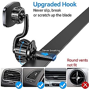 【 2 - PACK 】 Magnetic Phone Mount for Car Vent,【Upgraded Clip】 Car Magnetic Phone Holder, 【Strong Magnet 】【 360° Rotation 】 Magnetic Air Vent Phone Holder for car Fits iPhone Samsung, etc Cell Phone