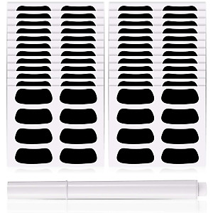 48 Pairs Sports Eye Black Stickers Eye Strips Sports Breathable Eye Stickers with 1 White Pencil for Baseball Football Softball Fans on Game Day (Black)