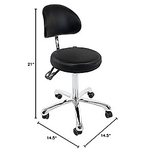 SKINACT Gold Series Esthetician/Medical/Dental Office Stool (Black)