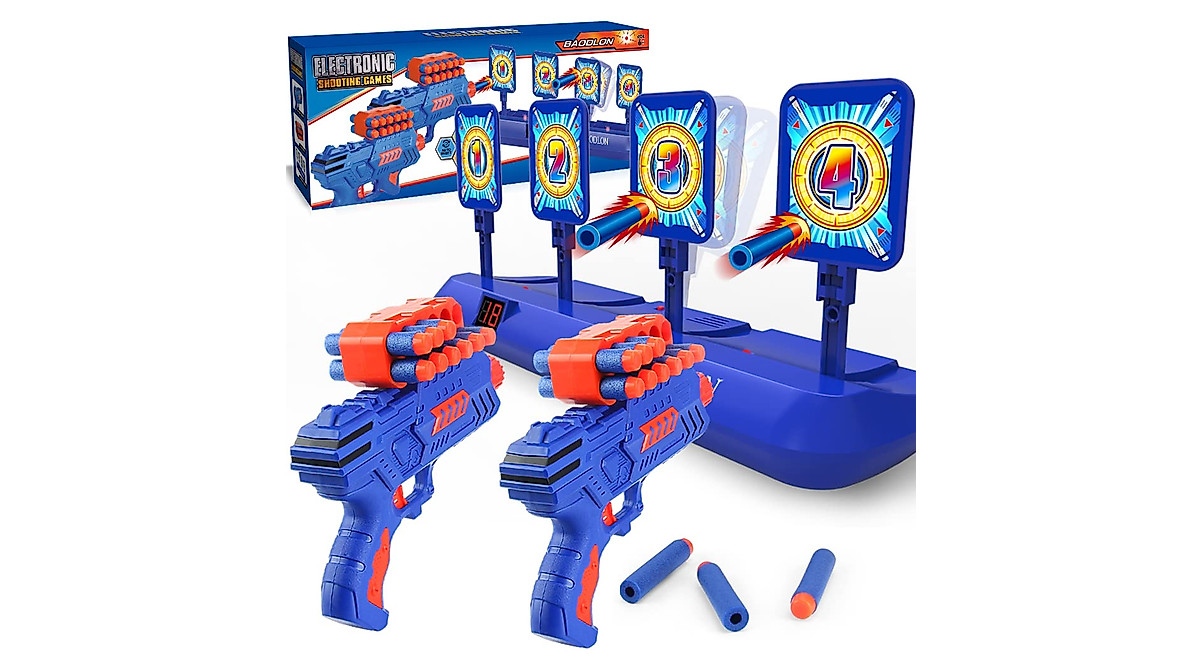 Baodlon Digital Shooting Targets with Foam Dart Guns | Fun Shooting ...