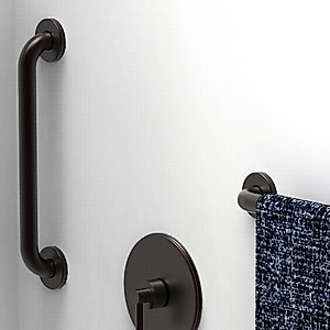 AmeriLuck Dual Pack 1-1/4 x16 inches Stainless Steel Bath Safety Grab Bar, ADA Compliant 500lbs Weight Support, Oil Rubbed Bronze