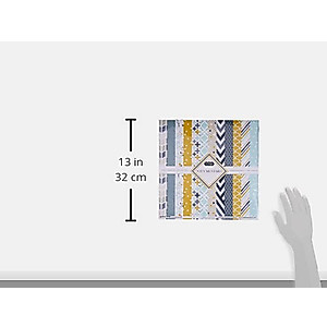 Scrapbook Customs 37495 Themed Paper Scrapbook Kit, Navy Mustard