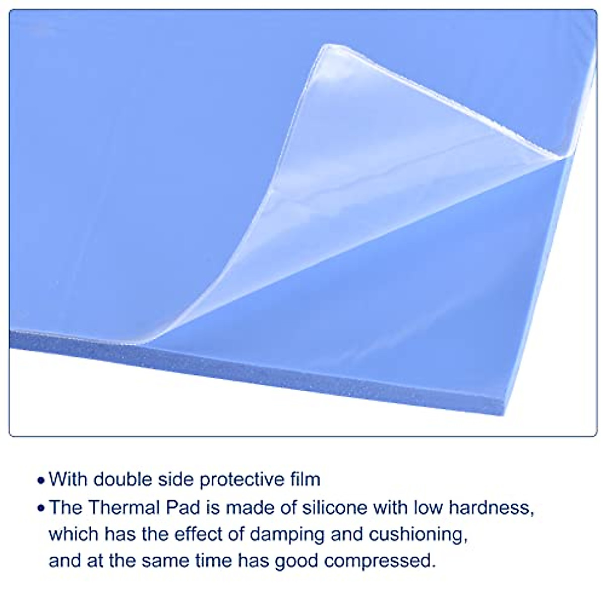 MECCANIXITY Thermal Pad Heat Conduction Silicone Pads Conductive 100 x 100 x 4.5 mm 1.5W for Components Gap Filler Blue