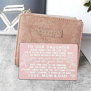 Resdink to Our Daughter Gifts from Mom and Dad, Inspirational Graduation Gift for Daughter from Parents, Daughter Birthday Metal Card Stuff, Christmas Mother's Day Gifts for Young Daughter